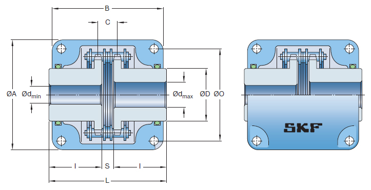SKF - Free CAD models - Chain couplings - JIS (ANSI) standard - Chain ...