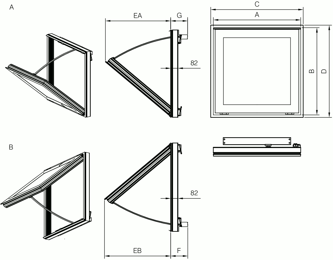 SODECA - Free CAD models - WALL/FLAP - Aluminum hatch with motorised ...