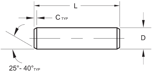 SPIROL - Free CAD models - Straight Pins - Series DP100 - Metric Sizes ...