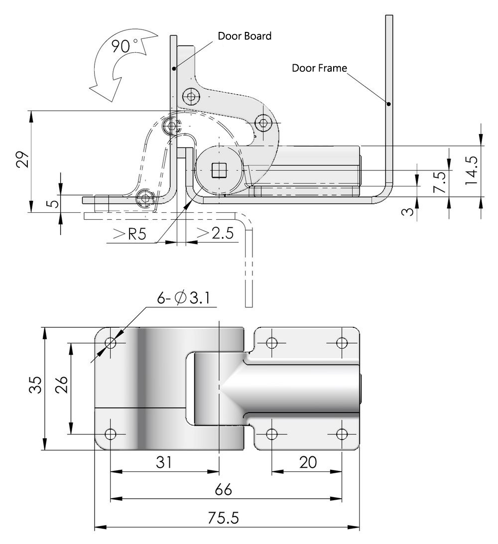 TAI SAM CORPORATION - Free CAD models - Concealed Hinge - TraceParts