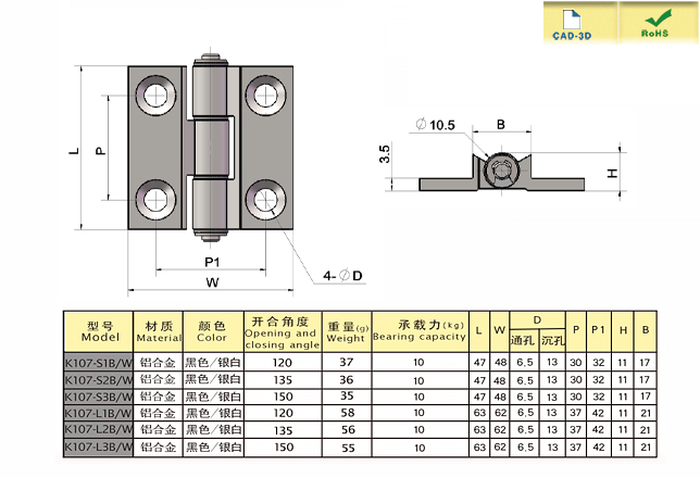 TANJA INDUSTRIAL (SHANDONG) CO.,LTD - Free CAD models - Hinge K107 ...