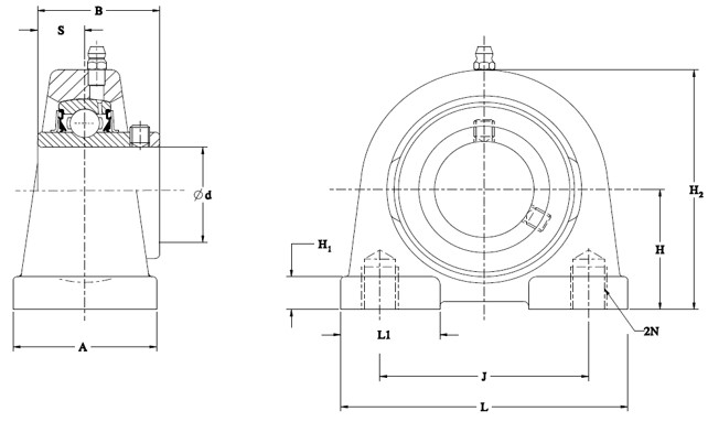 The Timken Company - Free CAD models - UCPA 200 Tapped Base Mounted ...