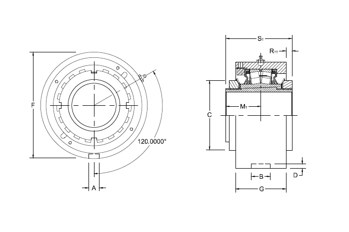 The Timken Company - 無料のCADモデル - Double Nut Tapered Adapter Cartridge ...