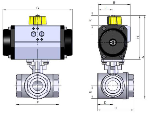 TRI-MATIC - Free CAD models - TRI-AIRVALVE 3-WAY INOX - TraceParts