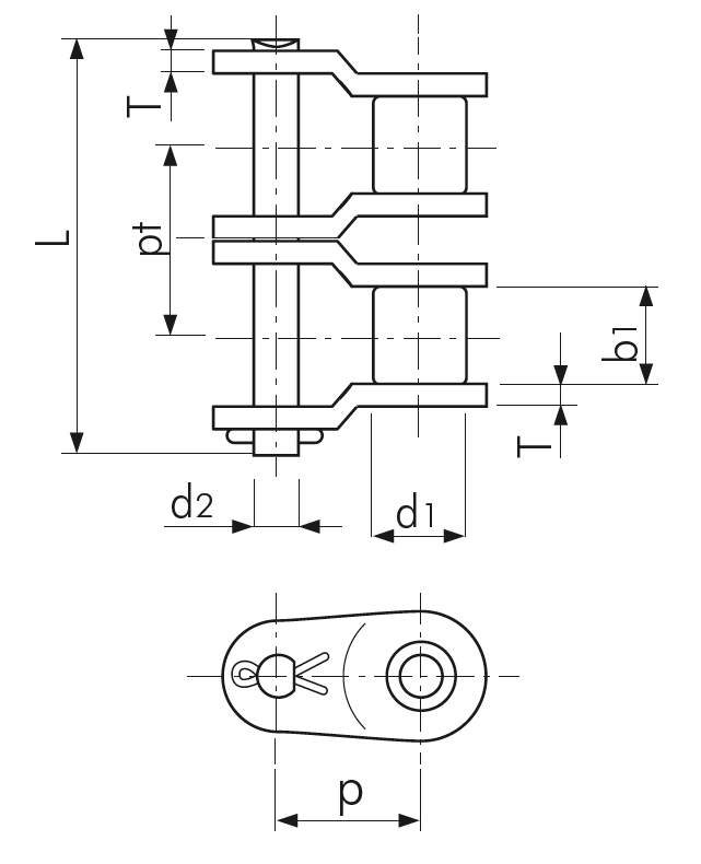 TSUBAKI - Free CAD models - BS/DIN GT4 Winner double strand one pitch ...