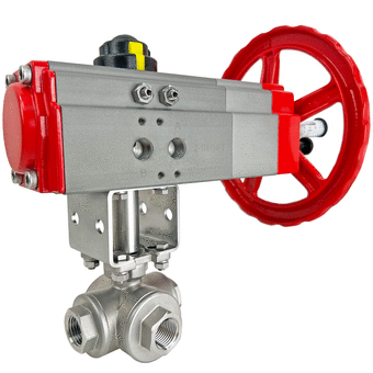 Valworx - Free CAD models - 1/2" Pneumatic/Manual 3-Way SS L-Port Valve ...