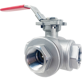 Valworx - 무료 CAD 모델 - 1" Stainless 3-Way Ball Valve, T-Port, Direct ...