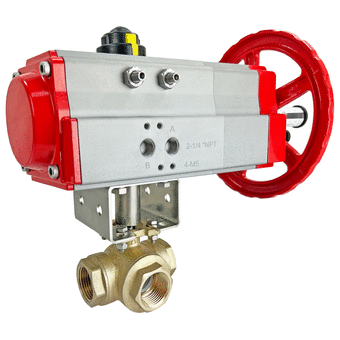 Valworx - Archivos CAD gratuitos - 1" Pneumatic/Manual 3-Way Brass L ...