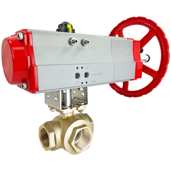 Valworx - Archivos CAD gratuitos - 1-1/2" Pneumatic/Manual 3-Way Brass ...