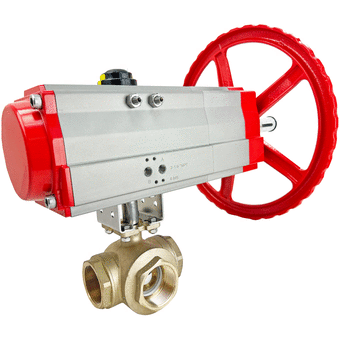 Valworx - Archivos CAD gratuitos - 2" Pneumatic/Manual 3-Way Brass L ...