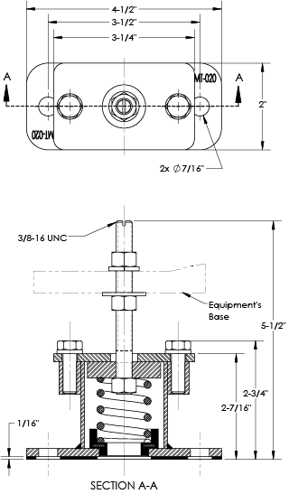 Vibrasystems - Free CAD models - SRMT 020/120 Spring Isolator ...