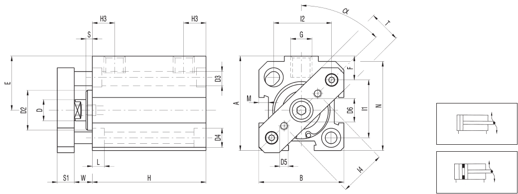 WAIRCOM - Free CAD models - Compact cylinders - B Series - TraceParts