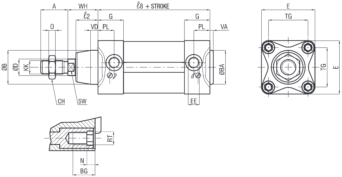 WAIRCOM - Free CAD models - "Clean profile" Cylinders to ISO 15552 ...