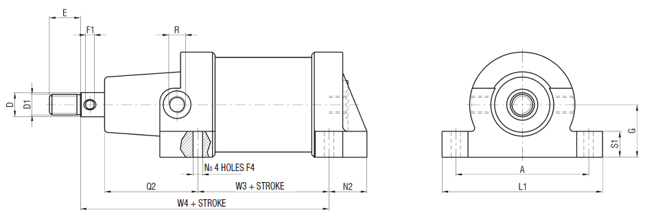 WAIRCOM - 免费 CAD 模型 - Screwed-head cylinders - HB Series - Feet-mounted ...