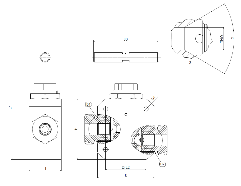 WEH Precision Connectors - 免费 CAD 模型 - baromax Hand valve - straight ...