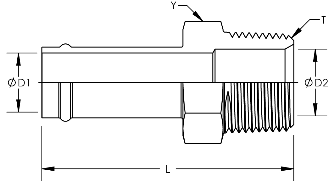 World Wide Fittings - Archivos CAD gratuitos - Hose Barb to Male Pipe ...