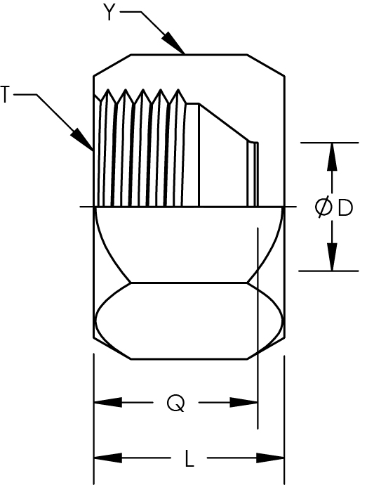 World Wide Fittings - Free CAD models - JIC Cap Nut - 5129X10CF ...