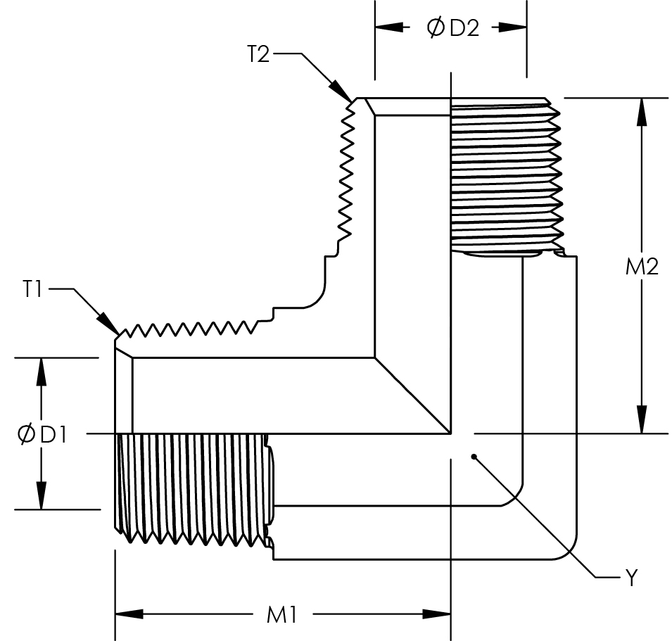 World Wide Fittings - 免费 CAD 模型 - Male Pipe to Male Pipe 90° Elb ...