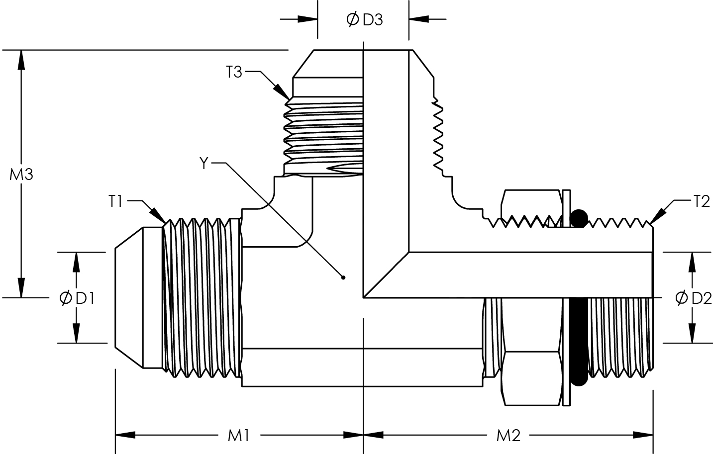 World Wide Fittings - Free CAD models - Male JIC to MORB Adj to Male ...
