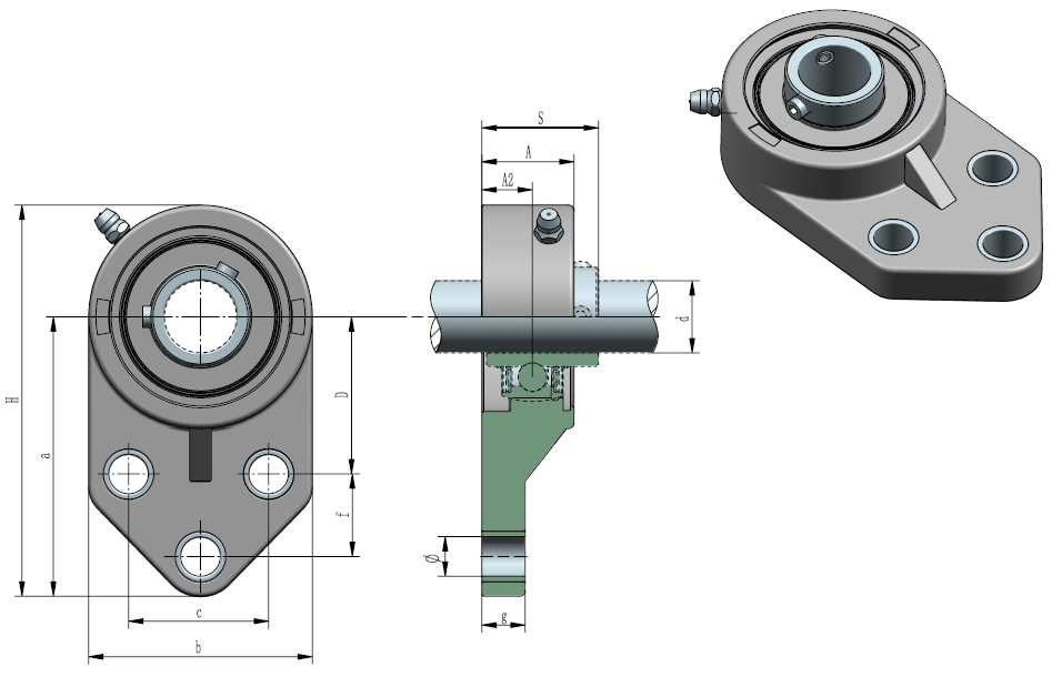 YA-VA Intelligent Systems Co., Ltd. - Free CAD models - Flanged Bearing ...