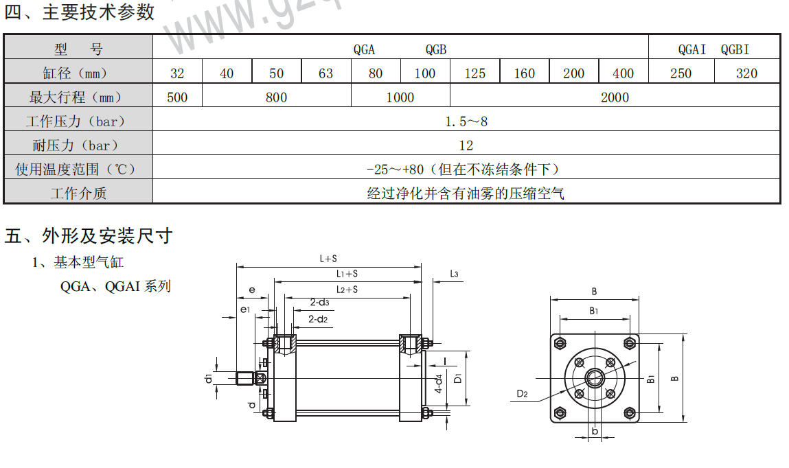 Zhaoqing Fangda pneumatic Co.,Ltd. - Free CAD models - QGAD/QGBD(Single ...